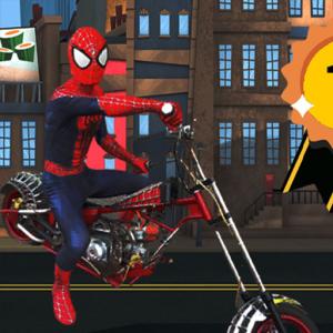 Spider Man Motorbike – Ride your motorbike through the busy city